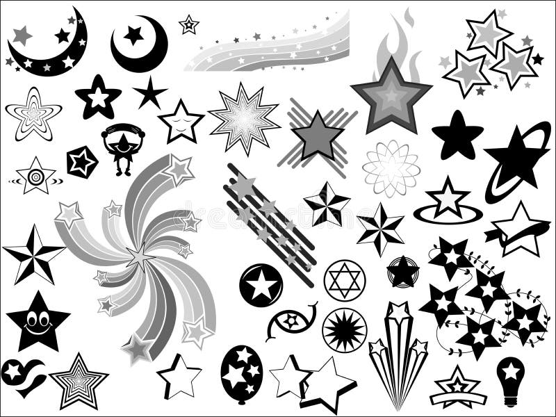 Stars Vector Elements stock vector. Illustration of collection - 42743736