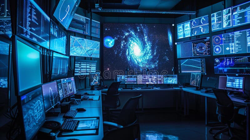 Military Intelligence Control Command Room Center Inside Spaceship ...