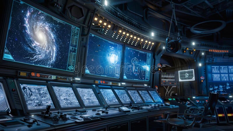 Military Intelligence Control Command Room Center Inside Spaceship ...