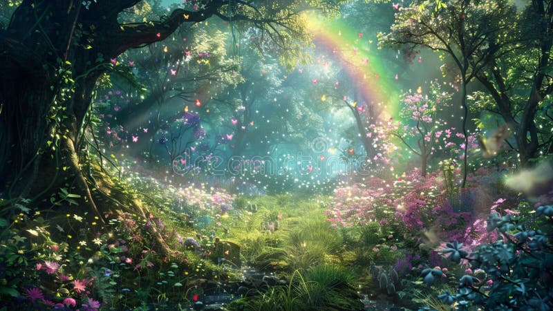Magic Sparkly Rainbow Inside a Beautiful Fantasy, Fairytale, Magical ...