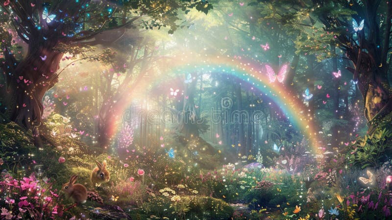 Magic Sparkly Rainbow Inside a Beautiful Fantasy, Fairytale, Magical ...