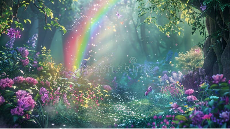 Magic Sparkly Rainbow Inside a Beautiful Fantasy, Fairytale, Magical ...