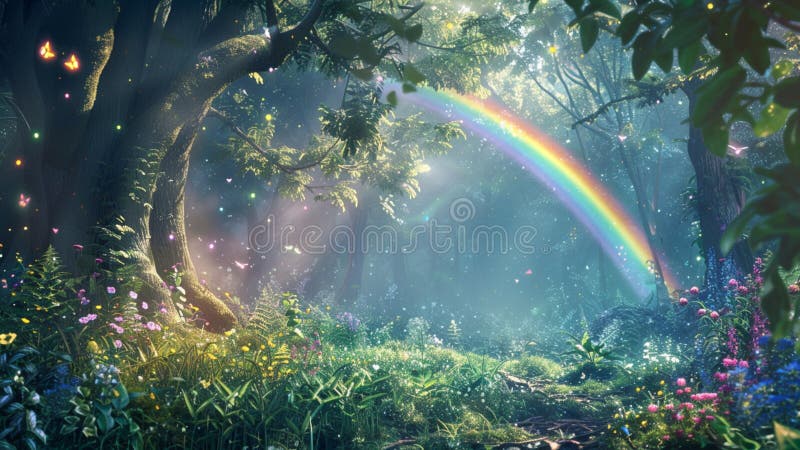 Magic Sparkly Rainbow Inside a Beautiful Fantasy, Fairytale, Magical ...