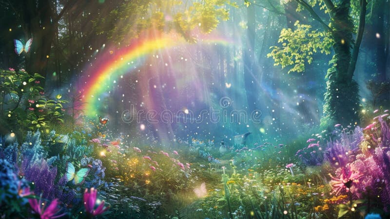Magic Sparkly Rainbow Inside a Beautiful Fantasy, Fairytale, Magical ...