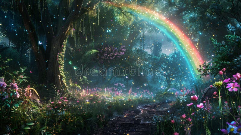 Magic Sparkly Rainbow Inside a Beautiful Fantasy, Fairytale, Magical ...
