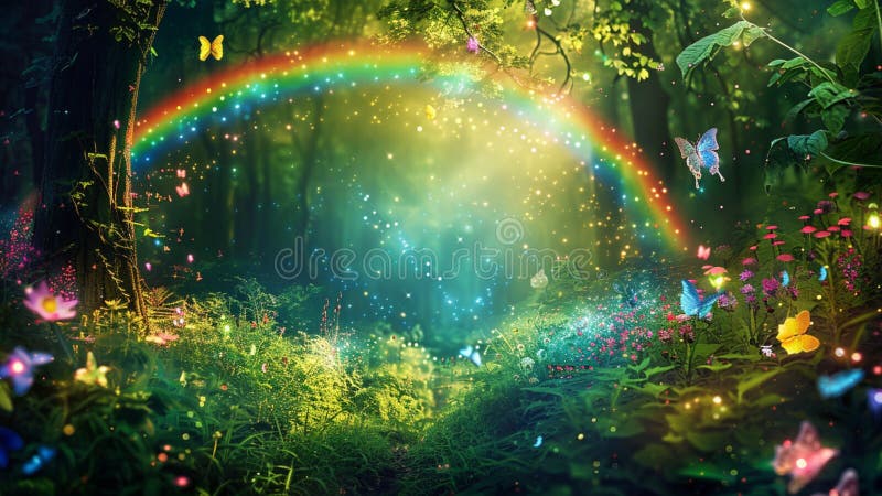 Magic Sparkly Rainbow Inside a Beautiful Fantasy, Fairytale, Magical ...