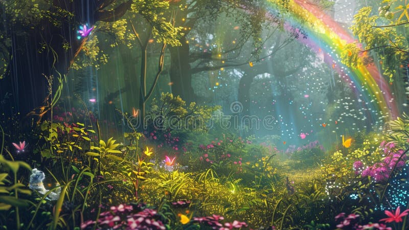 Magic Sparkly Rainbow Inside a Beautiful Fantasy, Fairytale, Magical ...