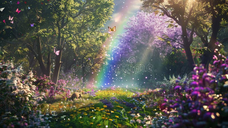 Magic Sparkly Rainbow Inside a Beautiful Fantasy, Fairytale, Magical ...