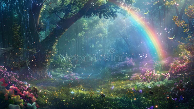 Magic Sparkly Rainbow Inside a Beautiful Fantasy, Fairytale, Magical ...