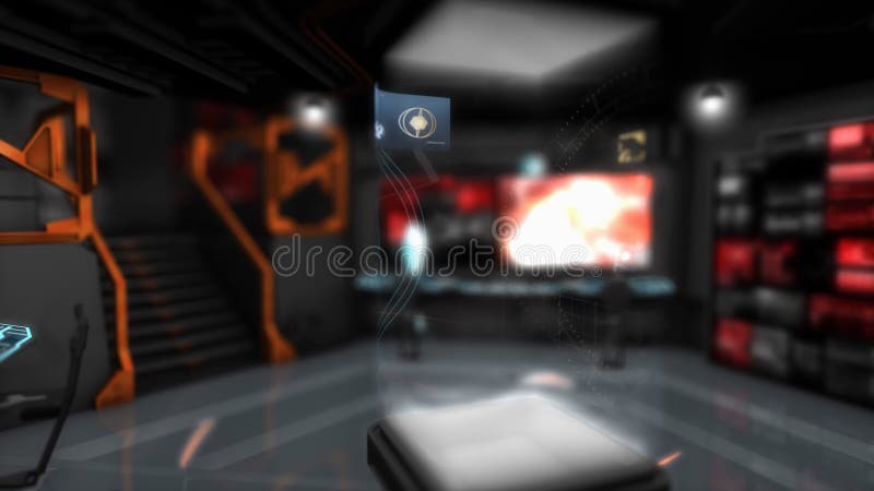 Spaceship or Science Lab Animation. Design. Sci-Fi Alien Corridor with ...