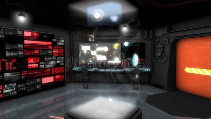 Starship Command Room, Science Fiction Spaceship Control Room. Stock ...