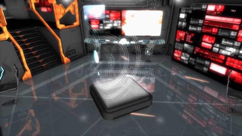 Starship Command Room, Science Fiction Spaceship Control Room. Stock ...