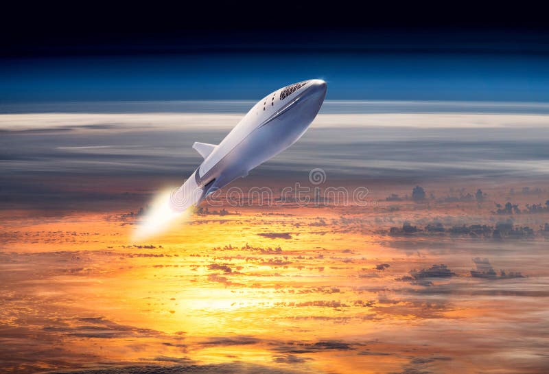 Starship in Low-Earth Orbit. Elements of this Image Furnished by NASA ...