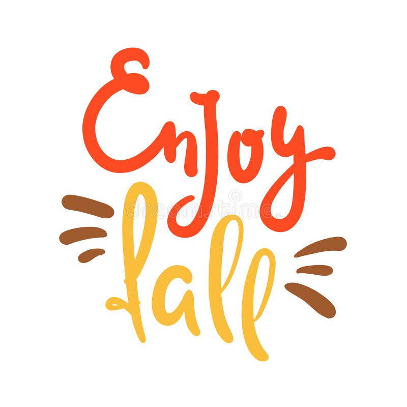 Enjoy Fall and Hello Autumn Greeting Vector Illustration. Flat Woolen ...