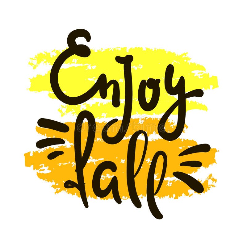 Enjoy Fall and Hello Autumn Greeting Vector Illustration. Flat Woolen ...