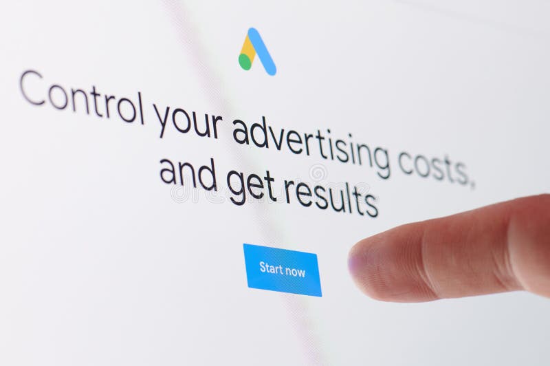 Start Ads in Google Service Editorial Stock Image - Image of laptop ...