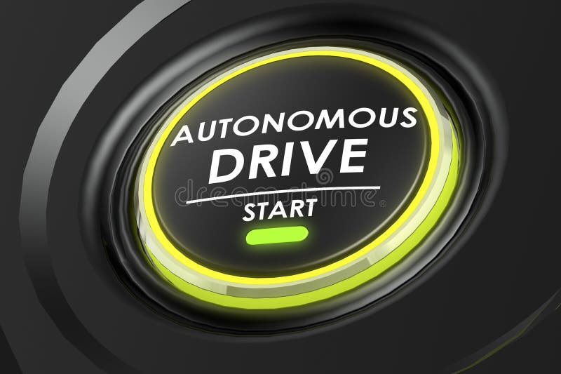 Start of Autonomous Drive Button Stock Illustration - Illustration of ...