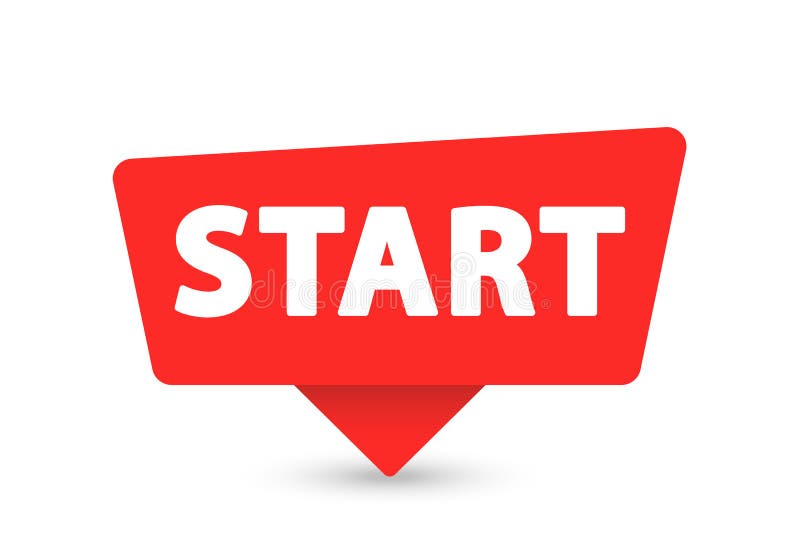 Start - Banner, Speech Bubble, Label, Sticker, Ribbon Template. Vector ...