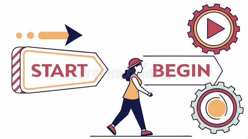 Start and Begin Arrow Signs, Direction and Motivation Vector Design ...