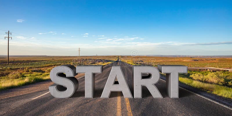 Sign Start Empty Road Stock Illustrations – 288 Sign Start Empty Road ...