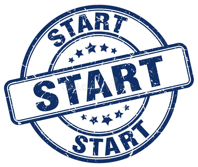 Start blue grunge stamp stock vector. Illustration of blue - 94550051