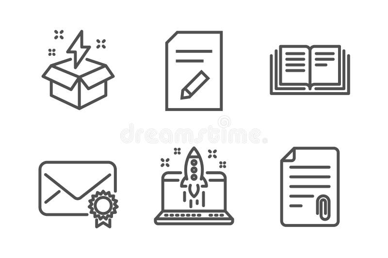 Start Business, Edit Document and Education Icons Set. Creative Idea ...