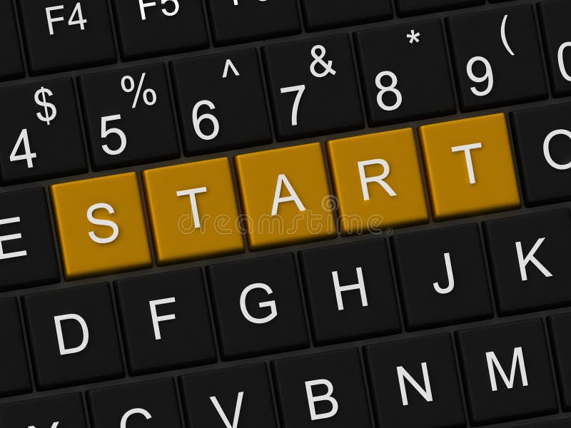 Start button stock illustration. Illustration of black - 20025009
