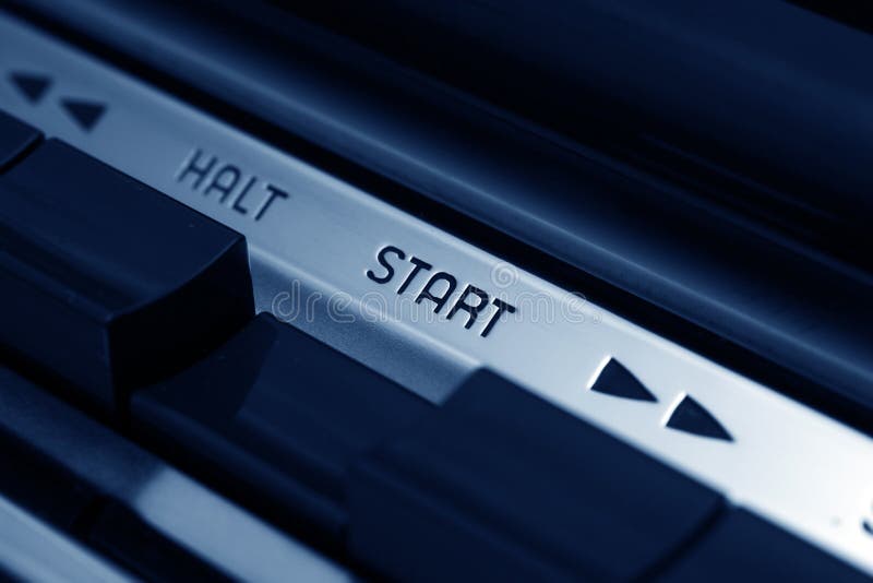 Start button stock photo. Image of reproduce, analog - 28069786