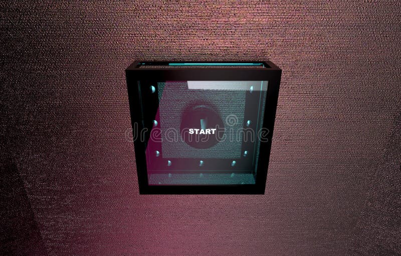 Start Button in Armored Box Stock Illustration - Illustration of press ...