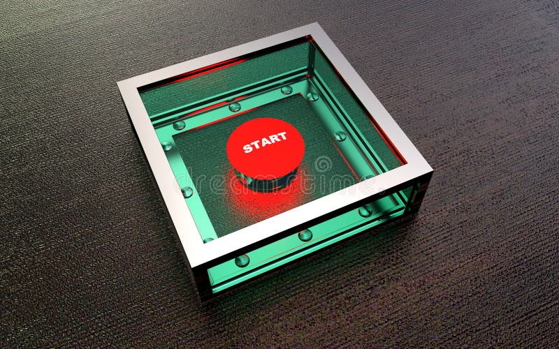 Start Button in Armored Box Stock Illustration - Illustration of ...