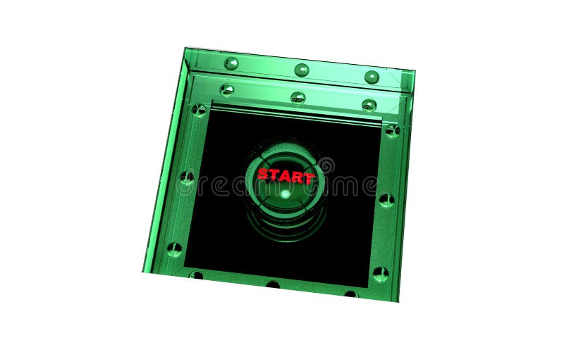 Start Button in Armored Box Stock Illustration - Illustration of ...