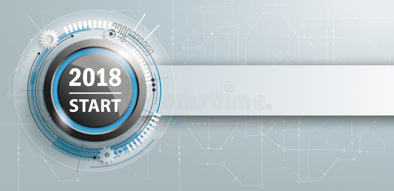 2018 Start Button Circuit Board Banner Stock Vector - Illustration of ...