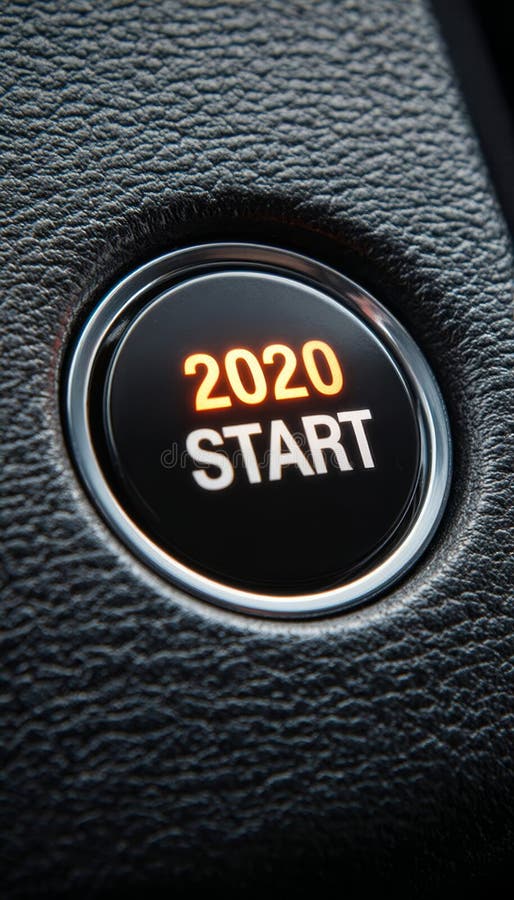 Start Button 2020. Close Up of a Black Car Start Stop Engine Push ...