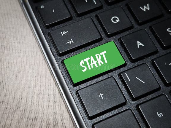 START Button at the Computer Keyboard. Concept of the Beginning of the ...