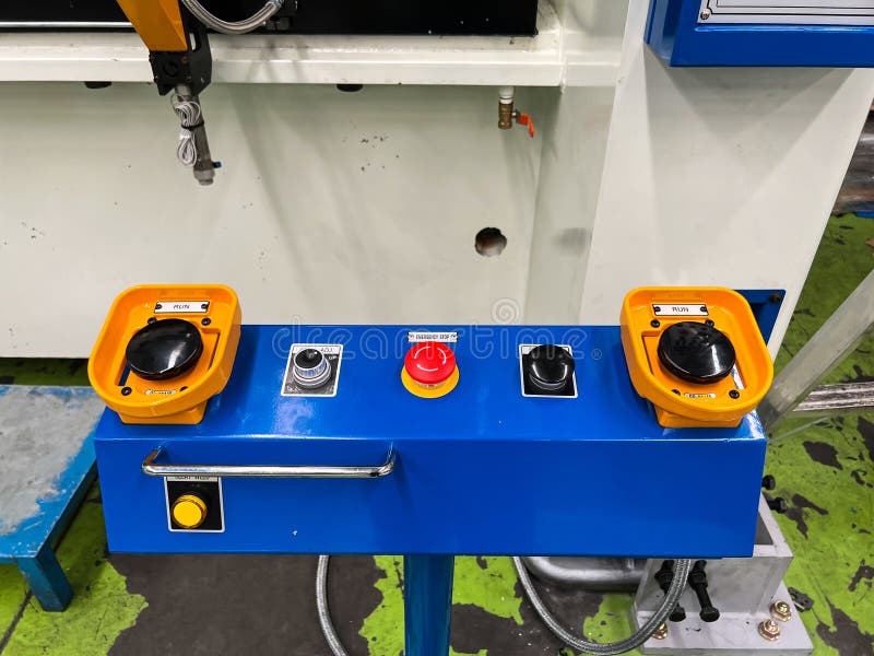 Start Button on Control Box Press Machine Stock Photo - Image of ...