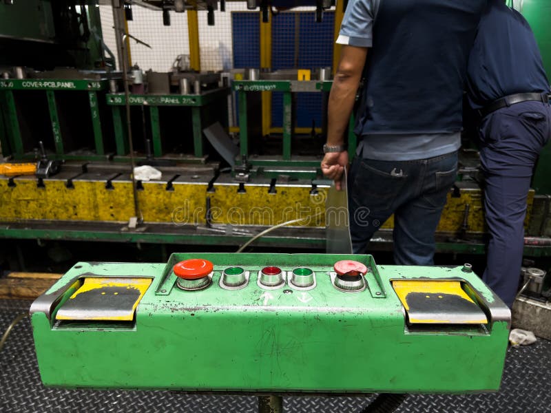 Start Button on Control Box Press Machine Stock Photo - Image of push ...