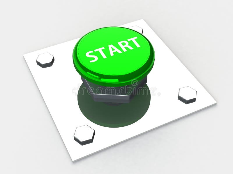 Start button 3d stock illustration. Illustration of element - 46139236