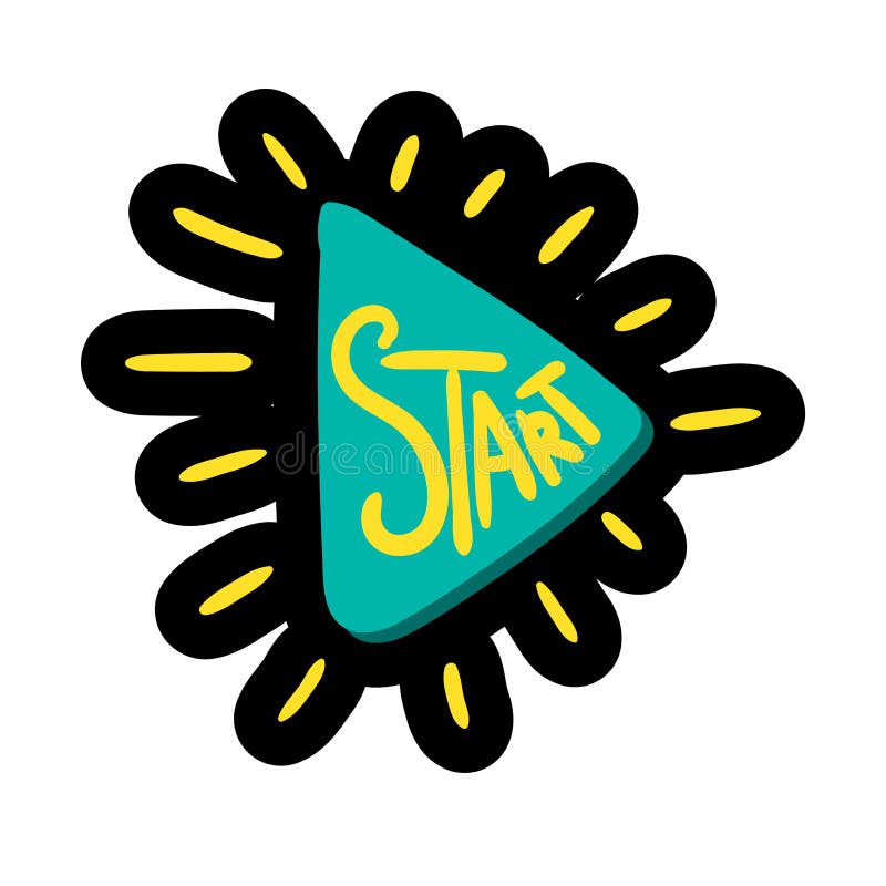 Start Button Flat Color Illustration Stock Illustration - Illustration ...