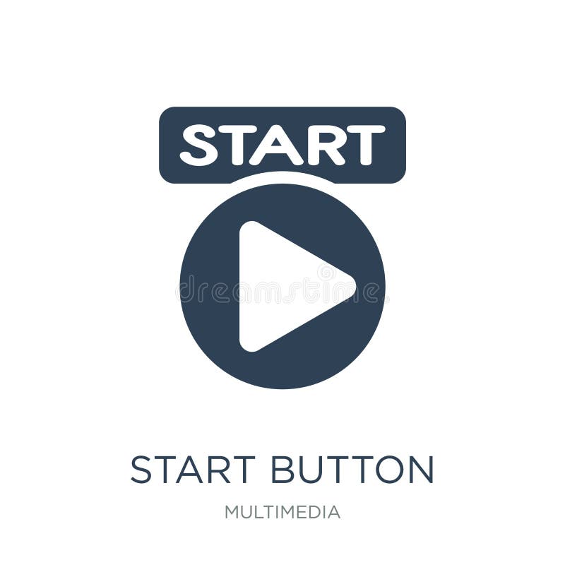 Start Button Icon in Trendy Design Style. Start Button Icon Isolated on ...