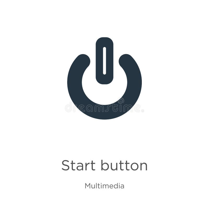 Start Button Icon Vector. Trendy Flat Start Button Icon from Multimedia ...
