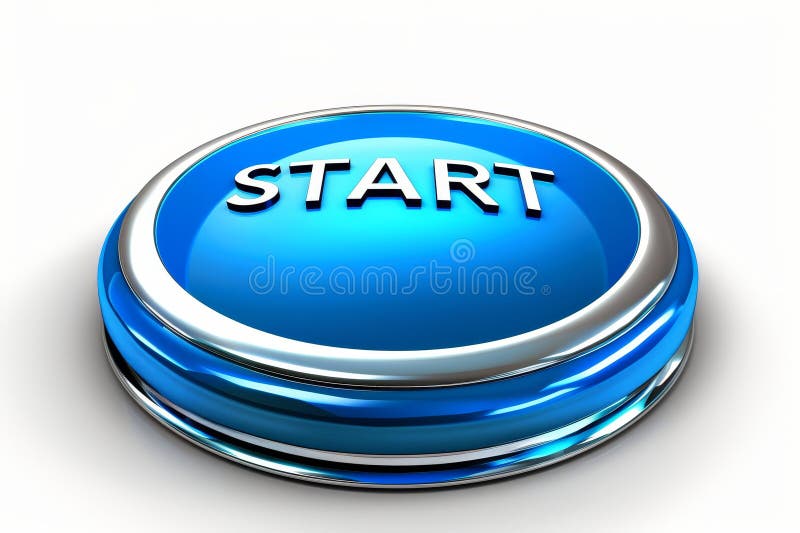 Start Button Isolated on Pure White Background Technology and Web ... Start Button Isolated on Pure White Background Technology and Web ...