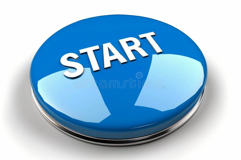 Start Button Isolated on White Background, Representing Control, Energy ...