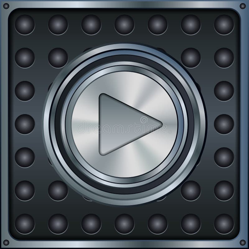 Start Button on Metalllic Background Stock Vector - Illustration of ...