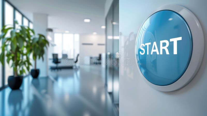 Start Button in the Office AI Generated Stock Photo - Image of symbol ...