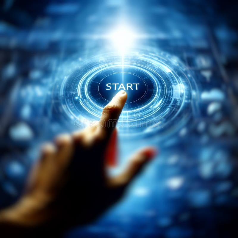 Start Button in Virtual Interface Stock Illustration - Illustration of ...