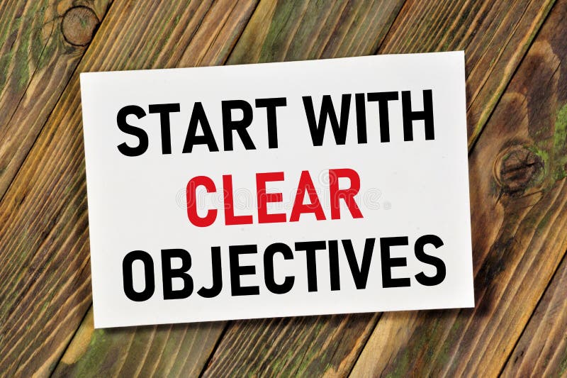 Start with Clear Objectives. Text Label in the Banner Plate Stock Image ...