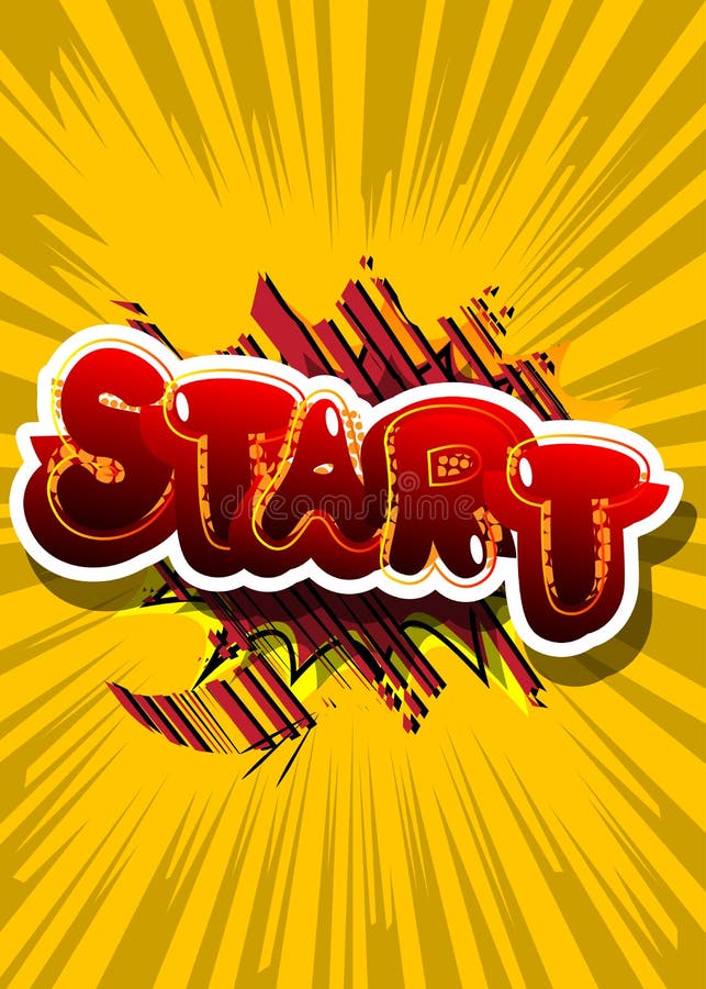 Start. Comic Book Word Text. Stock Vector - Illustration of race ...
