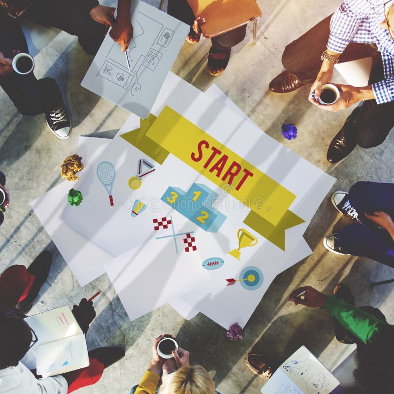 Start Competition Contest Winner Pedestal Concept Stock Illustration ...