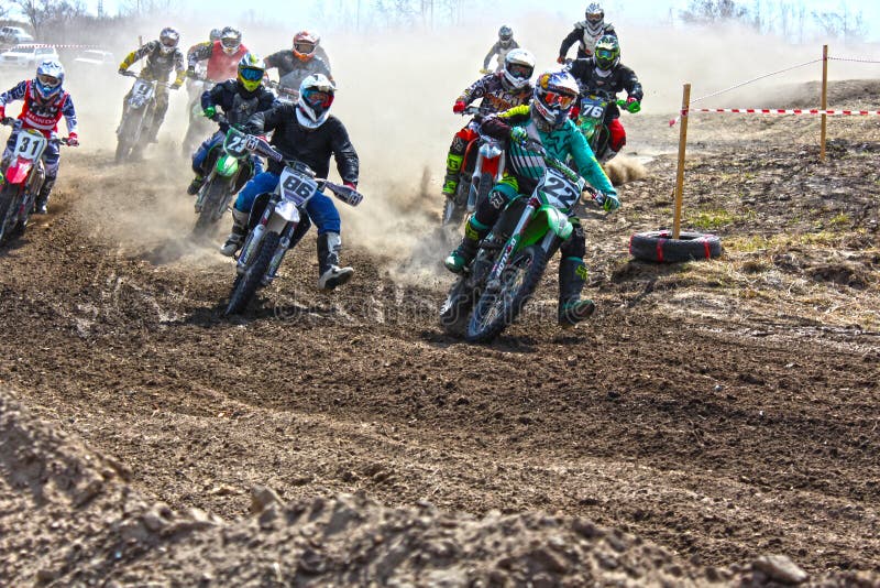 The Start of the Competition in Motocross Editorial Photo - Image of ...