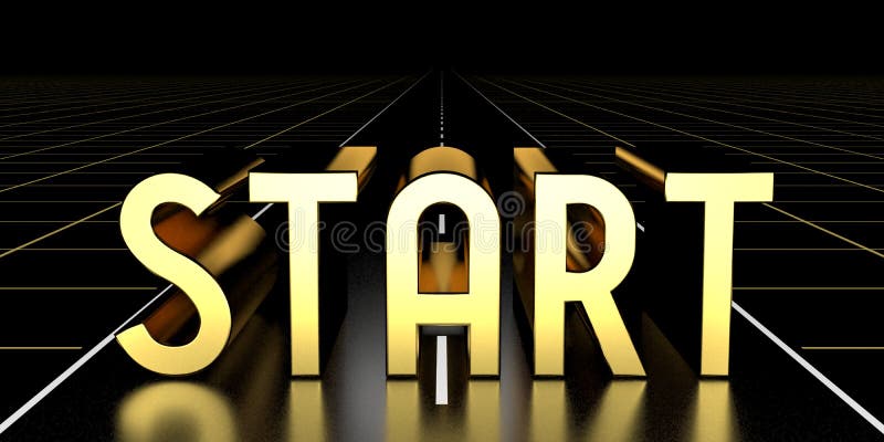 Start and road sign stock vector. Illustration of caution - 228344859